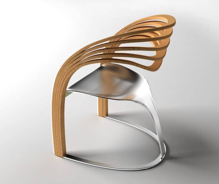 Designer Spin chair by Martin Ballendat in walnut